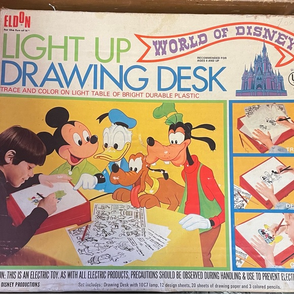 Eldon | Toys | Vintage World Of Disney Light Up Drawing Desk Tested W ...